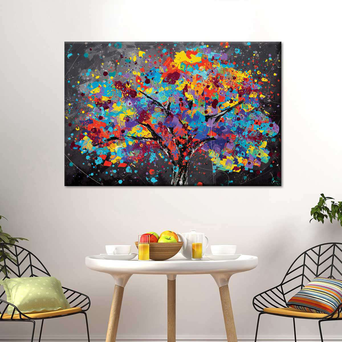 Winston Porter Brilliant Tree Color Splash - Wrapped Canvas Print | Wayfair